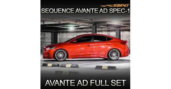 SEQUENCE SPEC-1 Lip Aeroparts Front+Side+Rear Kit Hyundai Avante AD ...